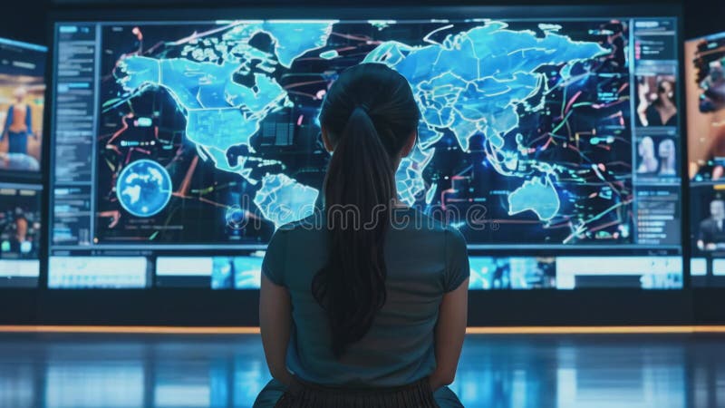 Monitoring a Global Data Network on a High-tech Control Room World Map ... Monitoring a Global Data Network on a High-tech Control Room World Map ...