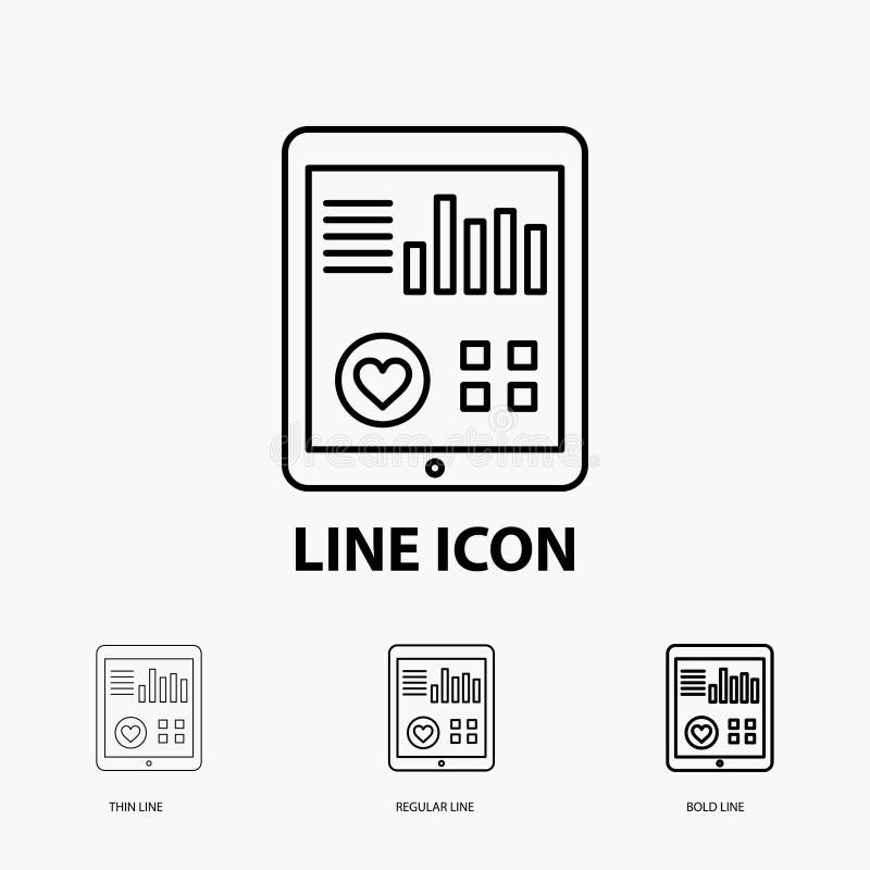 Monitoring, Health, Heart, Pulse, Patient Report Icon in Thin, Regular ...