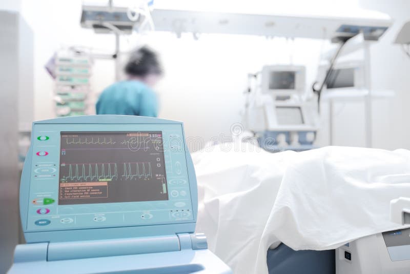 Monitoring of Heart Activity of Patient Stock Image - Image of nursing ...