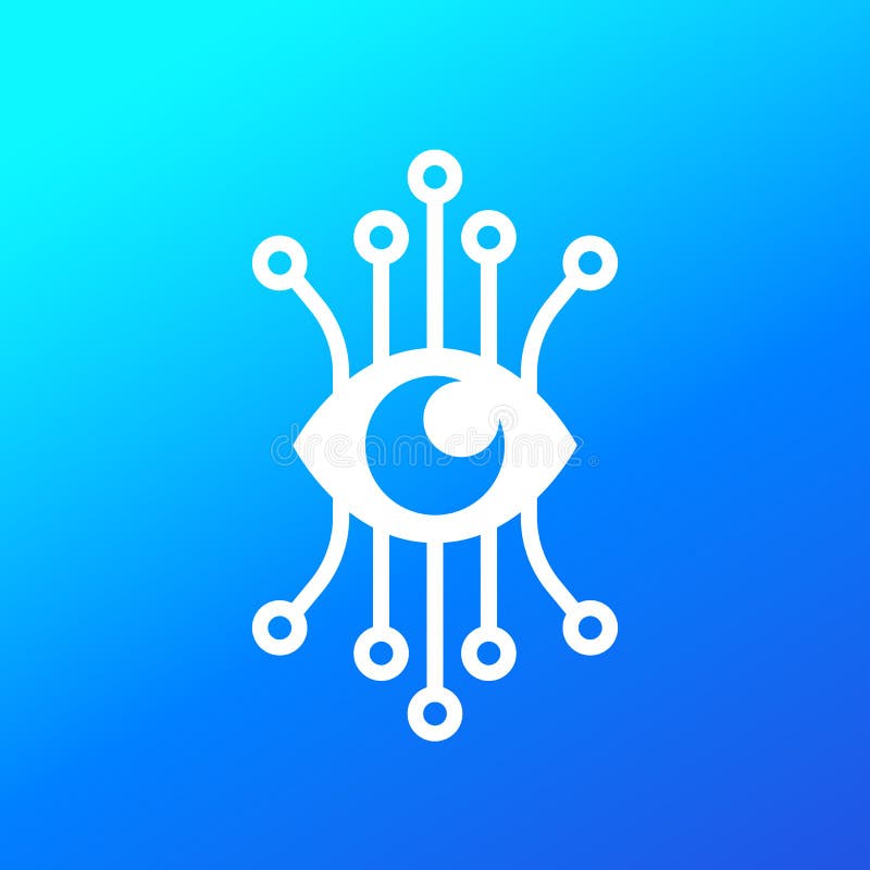 Monitoring Icon with an Eye, Vector Stock Vector - Illustration of ...