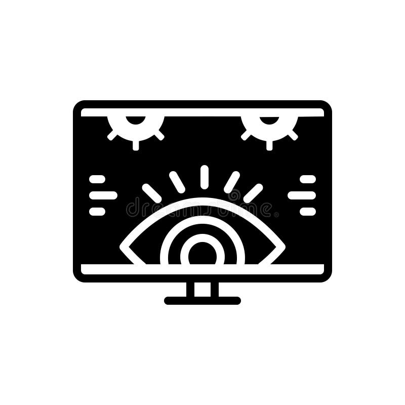 Black Solid Icon for Monitoring, Investigation and Technology Stock ...