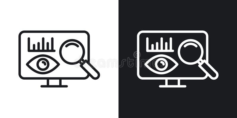 Monitoring Icon Set. Computer Dashboard Data Health System Vector ...