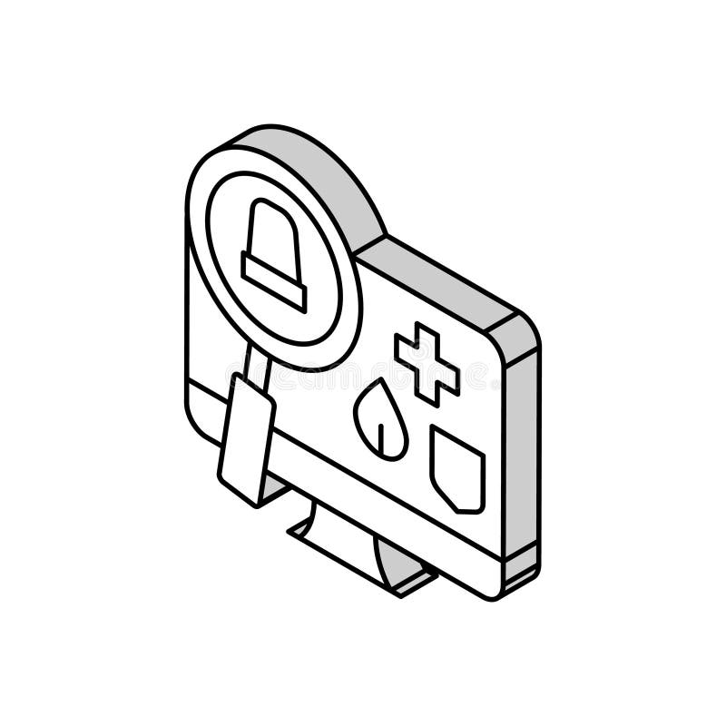 Monitoring and Information Retrieval Isometric Icon Vector Illustration ...