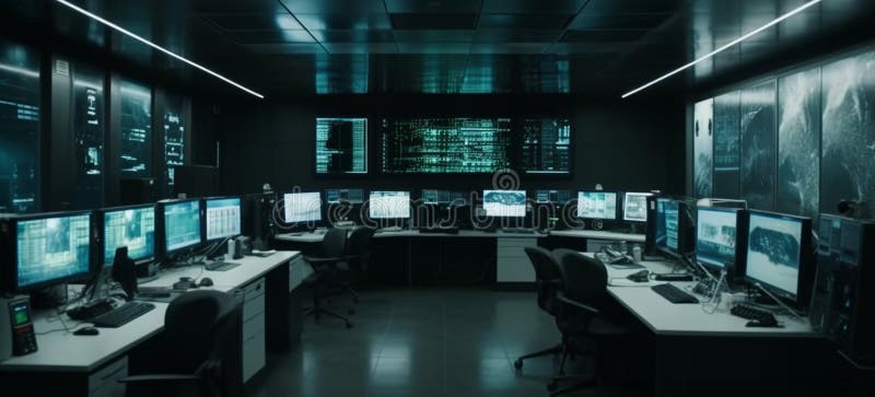 Monitoring Modern CCTV Cameras in Surveillance Room. Generative Ai ...