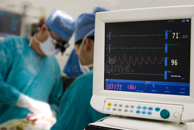 Monitoring in Operation Room Stock Photo - Image of electrocardiogram ...