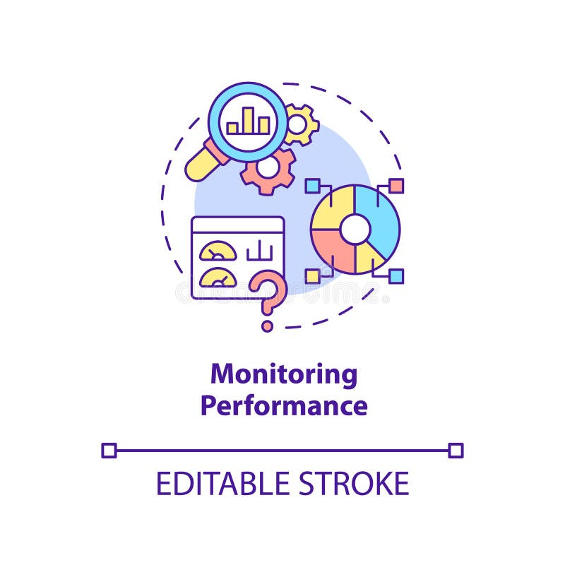 Monitoring Performance Concept Icon Stock Vector - Illustration of ...