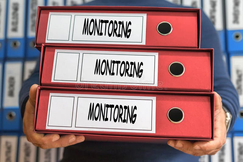 Monitoring Process Words. Folder Concept. Ring Binders. Administration ...