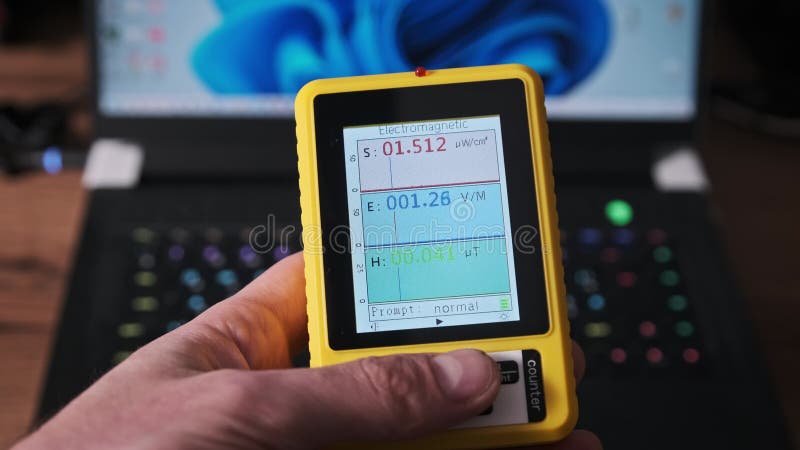 Monitoring Radiation Levels from a Laptop Stock Footage - Video of ...