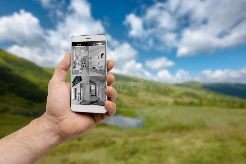 Monitoring security camera stock image. Image of mobile - 233582201