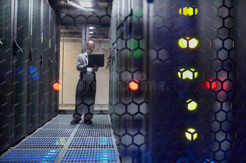 Monitoring Server Room Status in Data Center Stock Photo - Image of ...