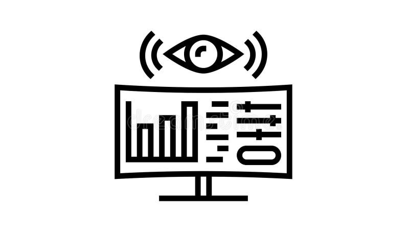 System Monitoring Line Icon Animation Stock Video - Video of gear ...