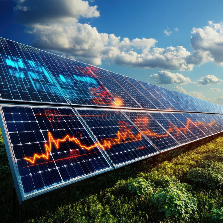 Monitoring System Visualizes Solar Panel Performance in Daylight Stock ...
