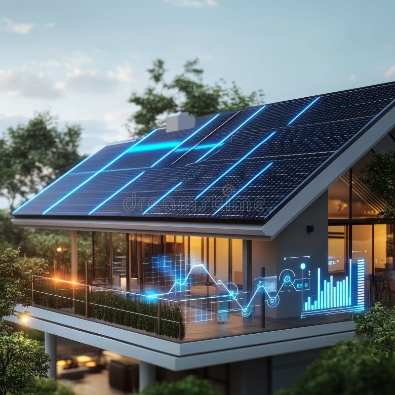 Monitoring System Visualizes Solar Panel Performance in Daylight Stock ...