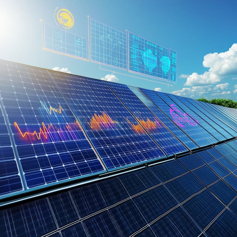 Monitoring System Visualizes Solar Panel Performance in Daylight Stock ...