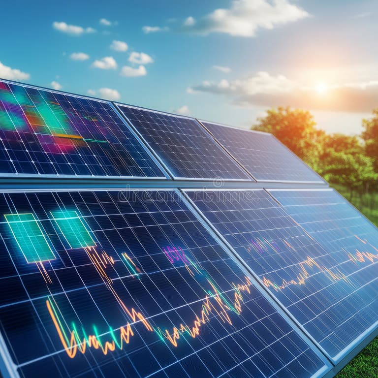 Monitoring System Visualizes Solar Panel Performance in Daylight Stock ...