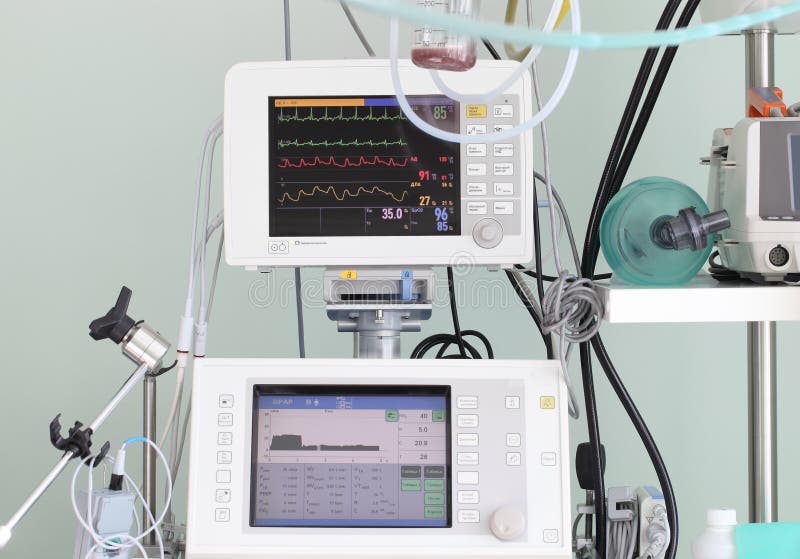 Monitoring Technology and Assistance in the Modern ICU Stock Photo ...
