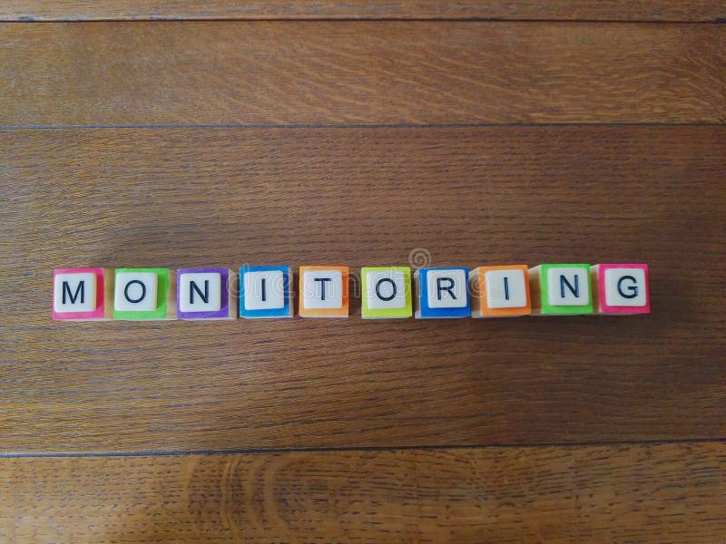 Monitoring Text in Colorful Alphabet Stock Photo - Image of monitoring ...