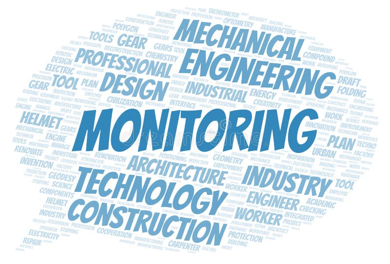 Monitoring Typography Word Cloud Create with the Text only Stock ...
