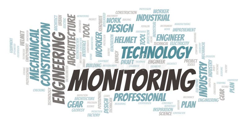 Monitoring Typography Word Cloud Create with the Text only Stock ...