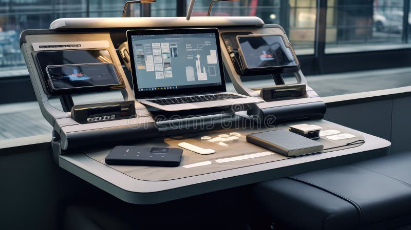 Monitors Architect Desk Laptop Stock Illustration - Illustration of ...