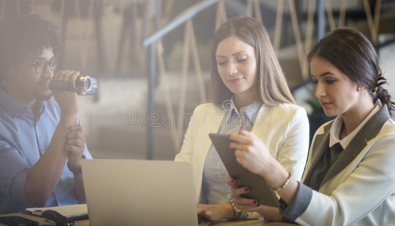 Monitors with Business Strategy Stock Photo - Image of business ...