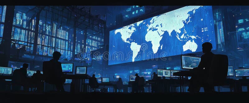 Monitors in High-tech Command Centers Keep Track of Global Operations ...