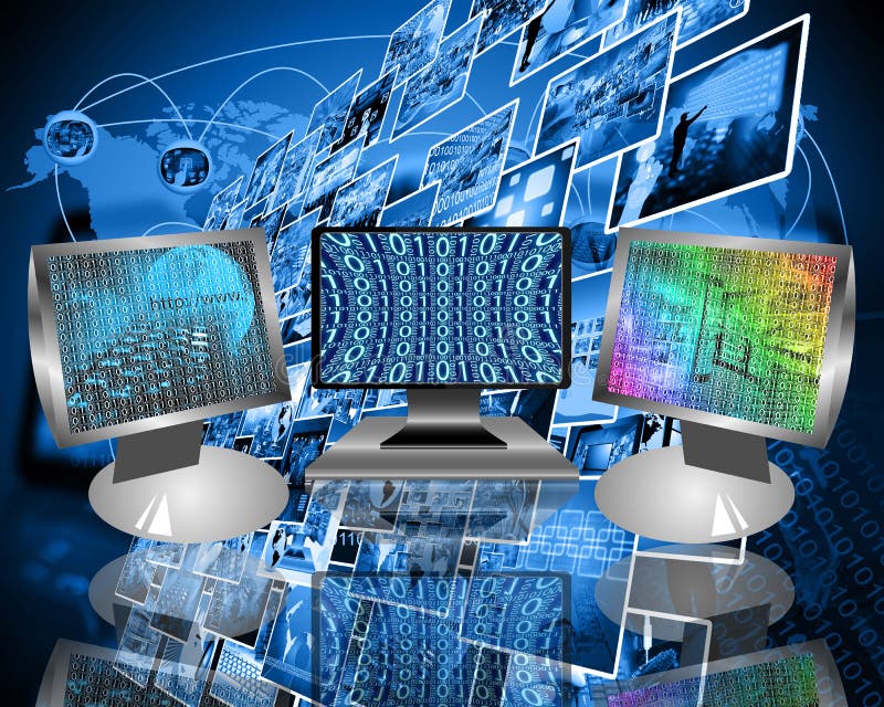Six monitors stock image. Image of interface, identify - 40227991