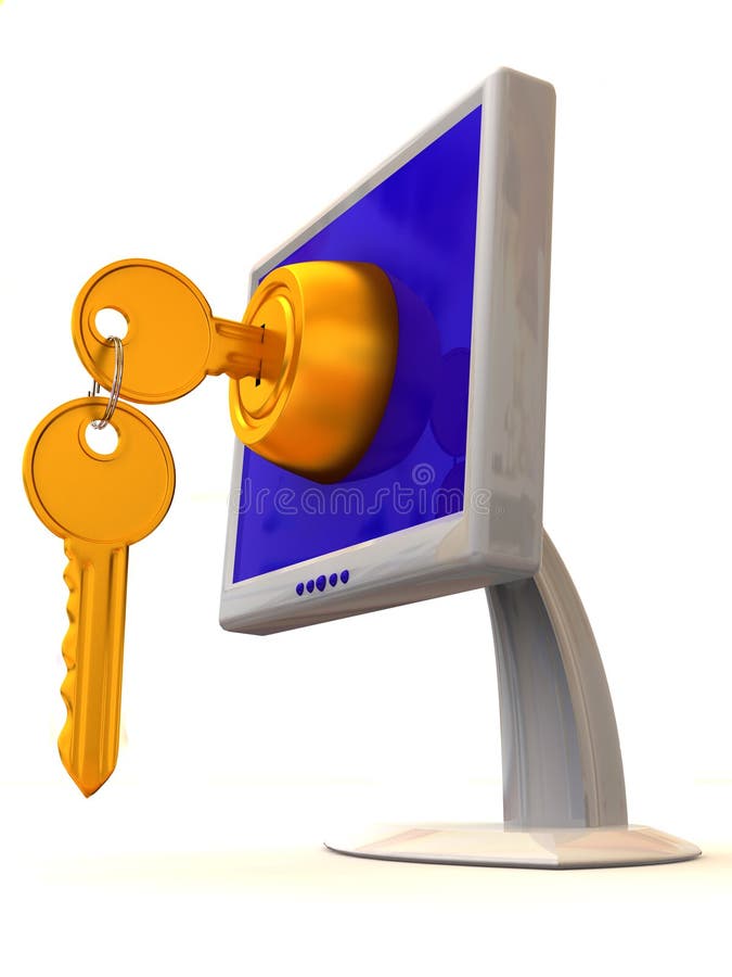 Monitors with keys stock illustration. Illustration of system - 6754740
