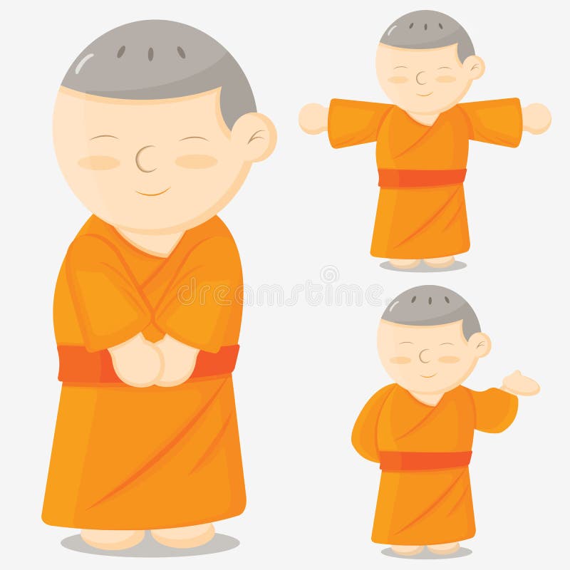 Monk cartoon stock vector. Illustration of wisdom, buddhist - 51924771