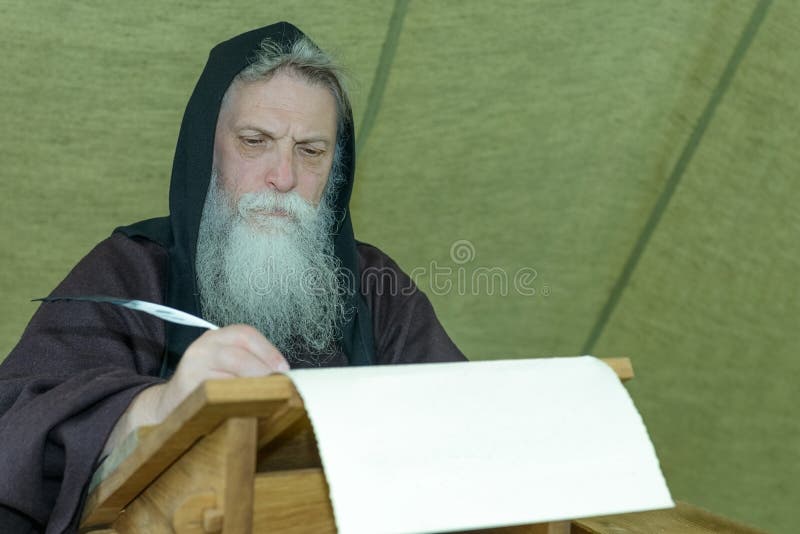 Monk chronicler stock photo. Image of candlestick, copy - 35234538