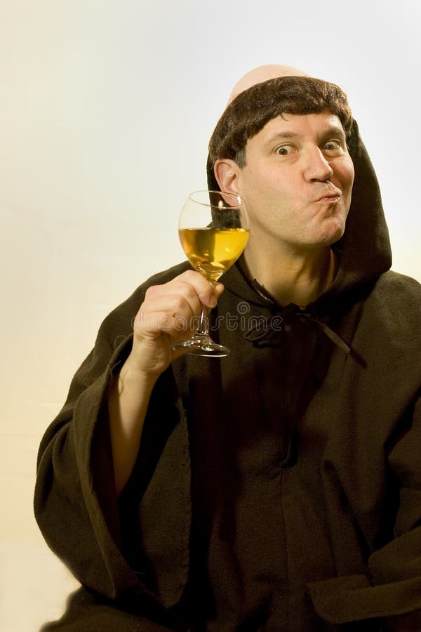 The Monk and His Wine stock photo. Image of chardonnay - 361220