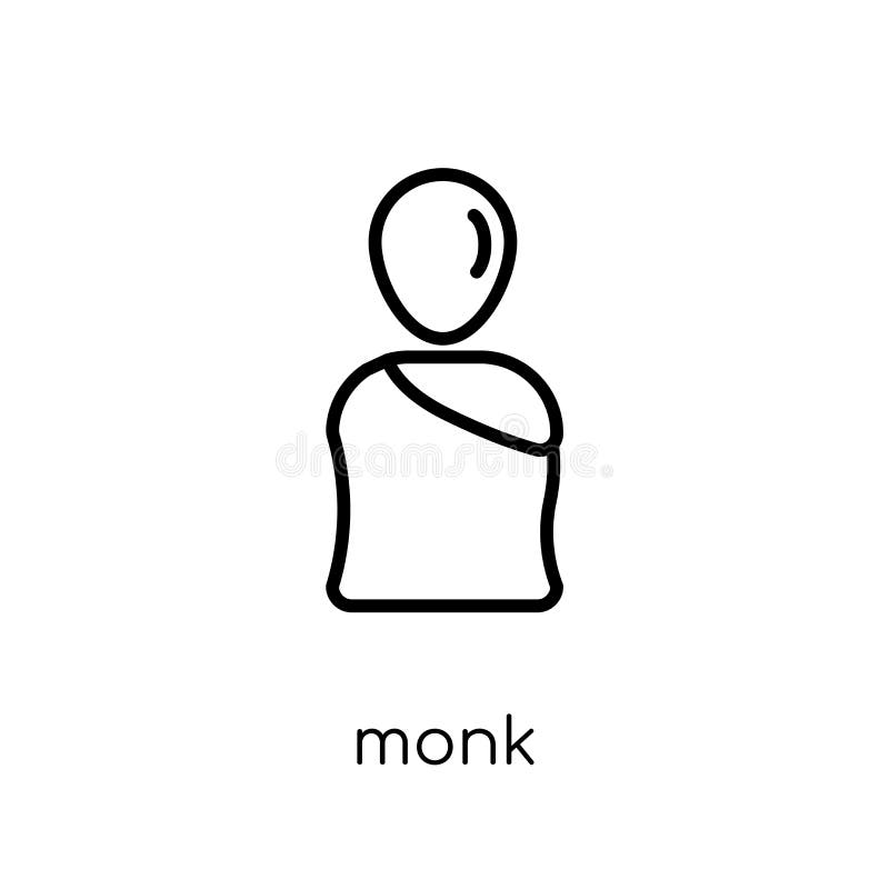Monk Icon. Trendy Modern Flat Linear Vector Monk Icon on White B Stock ...