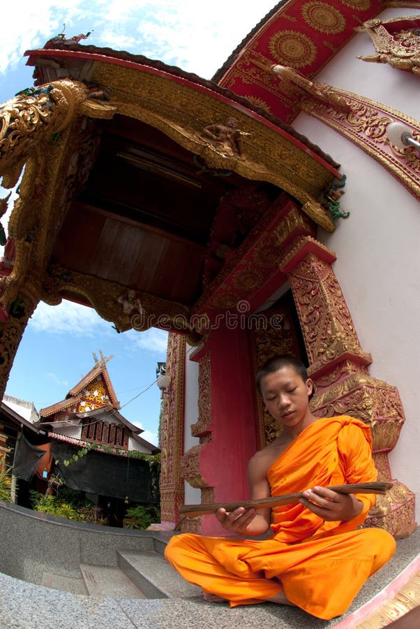 Monk learning . editorial stock photo. Image of buddah - 26987898