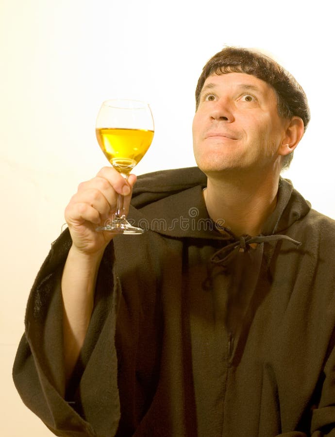 The Monk Praises the Wine stock image. Image of priest - 361221