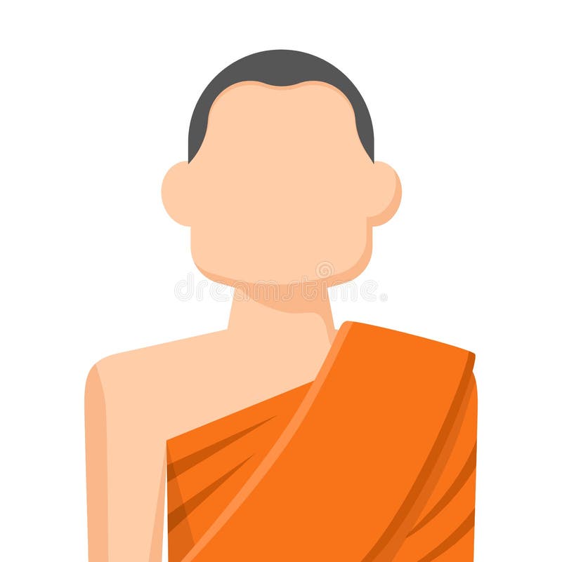 Monk in Simple Flat Vector. Personal Profile Icon or Symbol Stock ...