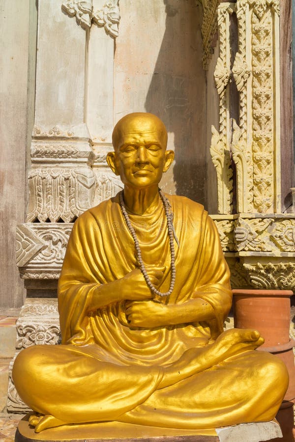 Monk Statue Sitting Under Sunlight Stock Photo - Image of statue ...