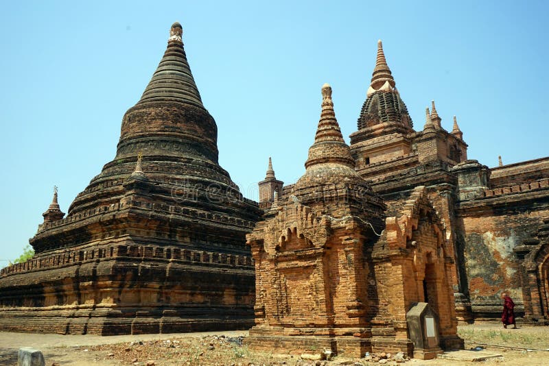 Monk and temples stock photo. Image of architecture, bagan - 90910782