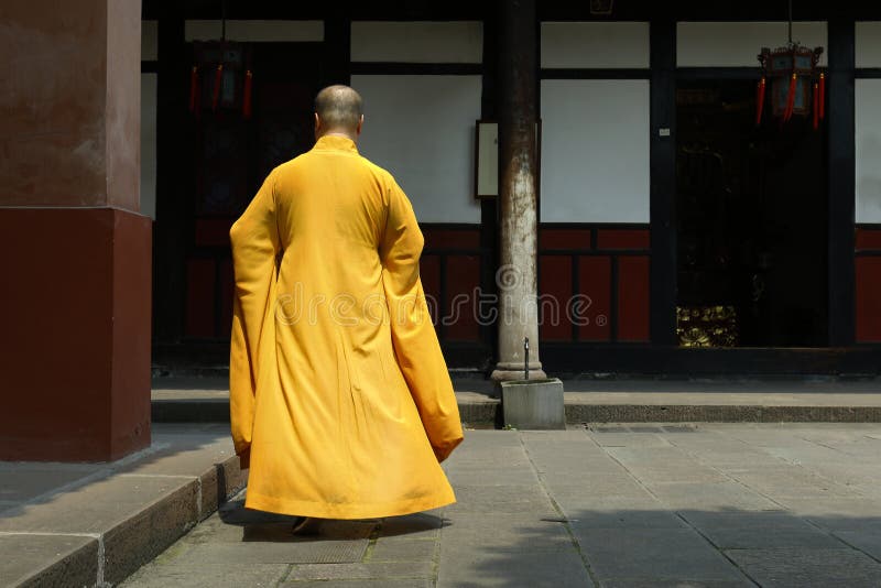 Monk walking in monastery editorial photography. Image of china - 122477047