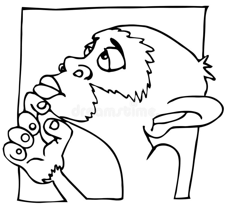 Thinking Monkey Stock Illustrations – 1,231 Thinking Monkey Stock ...