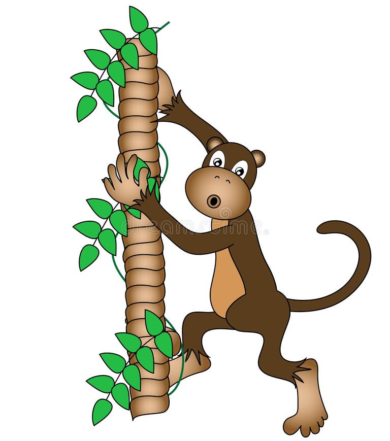 Monkey Climbing Tree Stock Illustrations – 512 Monkey Climbing Tree ...