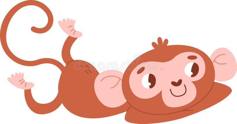 Monkey Animal Lying stock vector. Illustration of lying - 312275006
