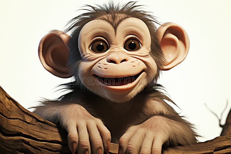 Monkey in Animated Form Takes a Break, Infusing Humor into Scenes Stock ...