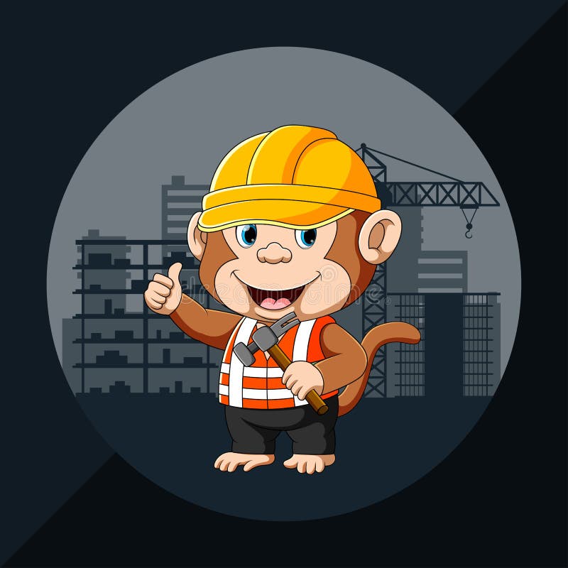 The Monkey Architect is Building the Tower and Using the Yellow Helmet ...
