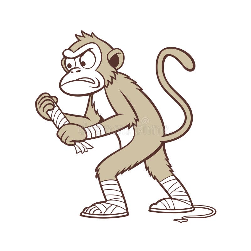 Monkey Awake Enjoying the Park Art Stock Image - Illustration of monkey ...