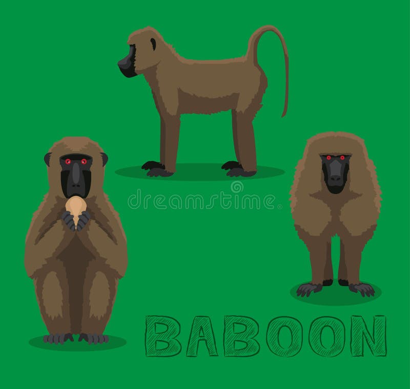 Monkey Baboon Cartoon Vector Illustration Stock Vector - Illustration ...