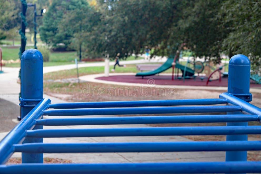 Monkey bars at playground stock image. Image of active - 130906747