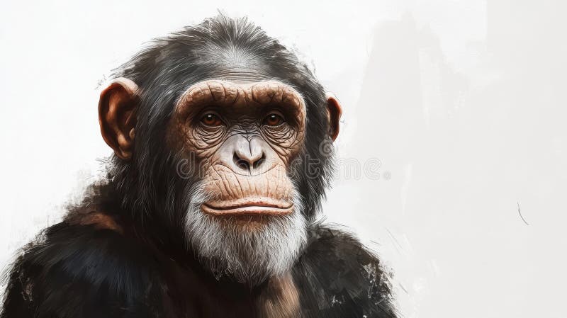 A Monkey with a Beard and a White Face Stock Illustration ...