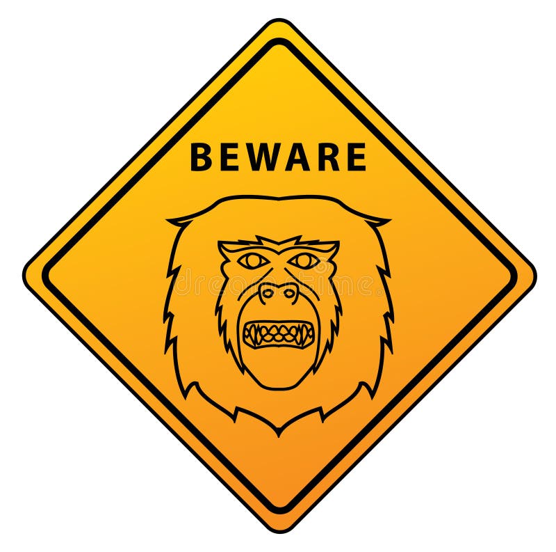Warning Monkey Sign Stock Illustrations – 348 Warning Monkey Sign Stock ...