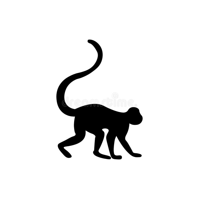 Monkey Black Sign Icon. Vector Illustration Eps 10 Stock Illustration ...
