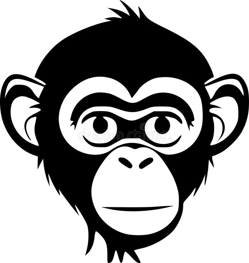 Monkey - Black and White Isolated Icon - Vector Illustration Stock ...
